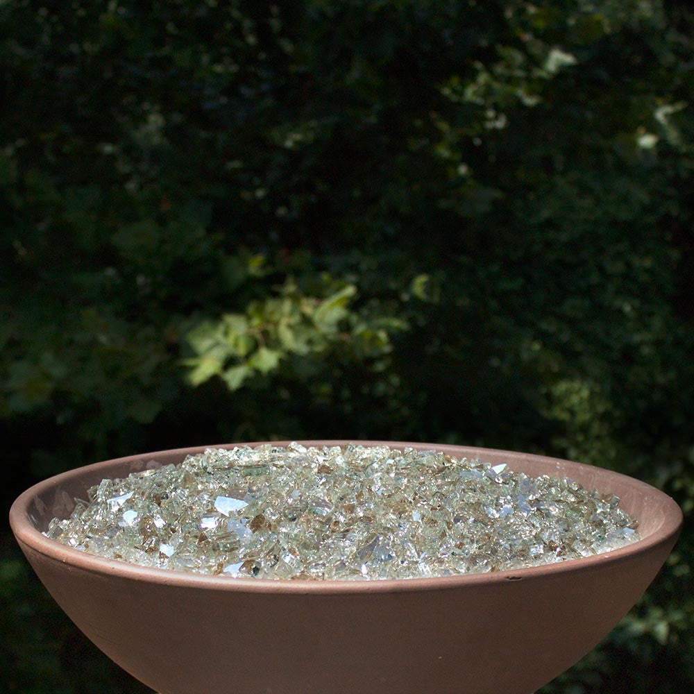 Tempered Fire Glass - 1/2" Platinum Moonlight Reflective - 10 lb. Jar ...